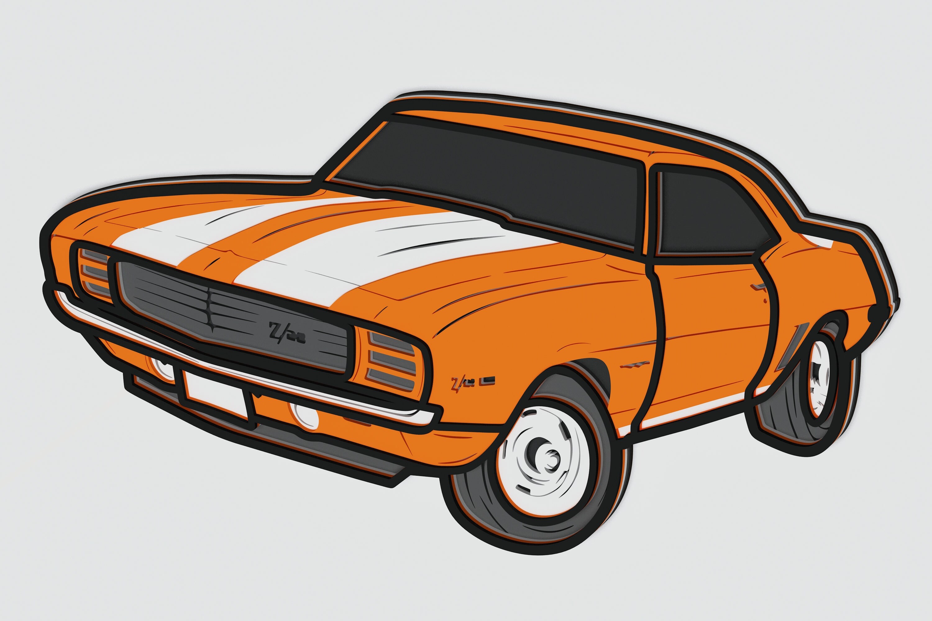 Retro Car Layered Design for Cutting Vector File for Laser - Etsy