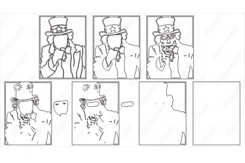 Retro Poster 1 Layered Design for Cutting Uncle Sam for Laser | Etsy