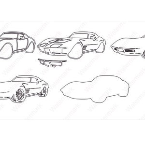 Retro Car Layered Design for Cutting, Vector File for Laser and Paper ...