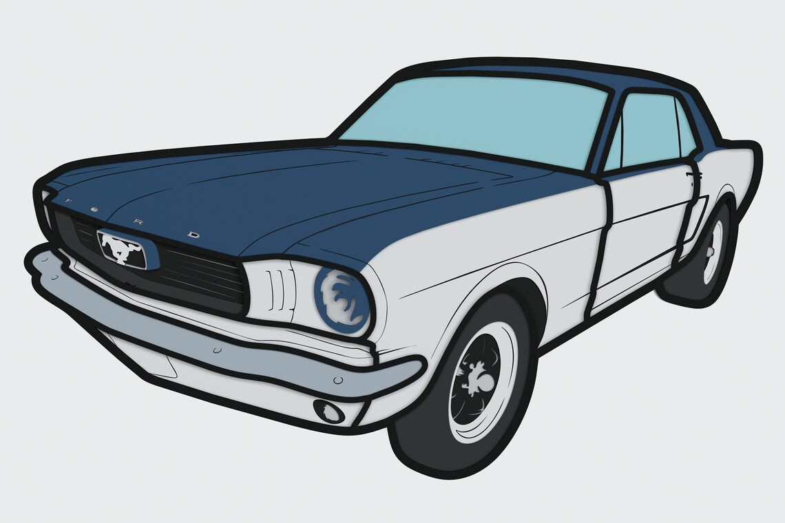 Retro Car Layered Design for Cutting Vector File for Laser - Etsy