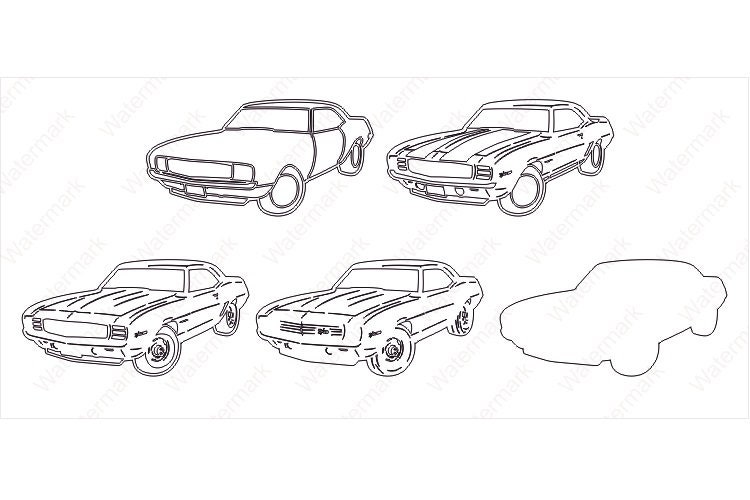 Retro Car Layered Design for Cutting Vector File for Laser - Etsy
