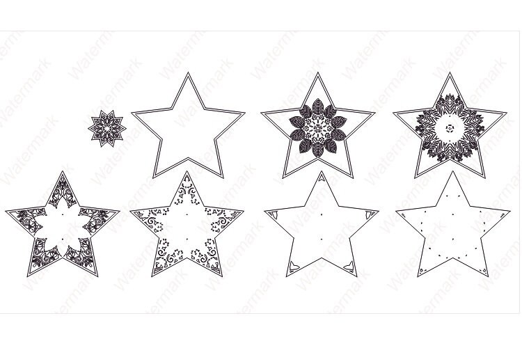 Star Mandala Layered Design for Cutting Star Mandala for | Etsy