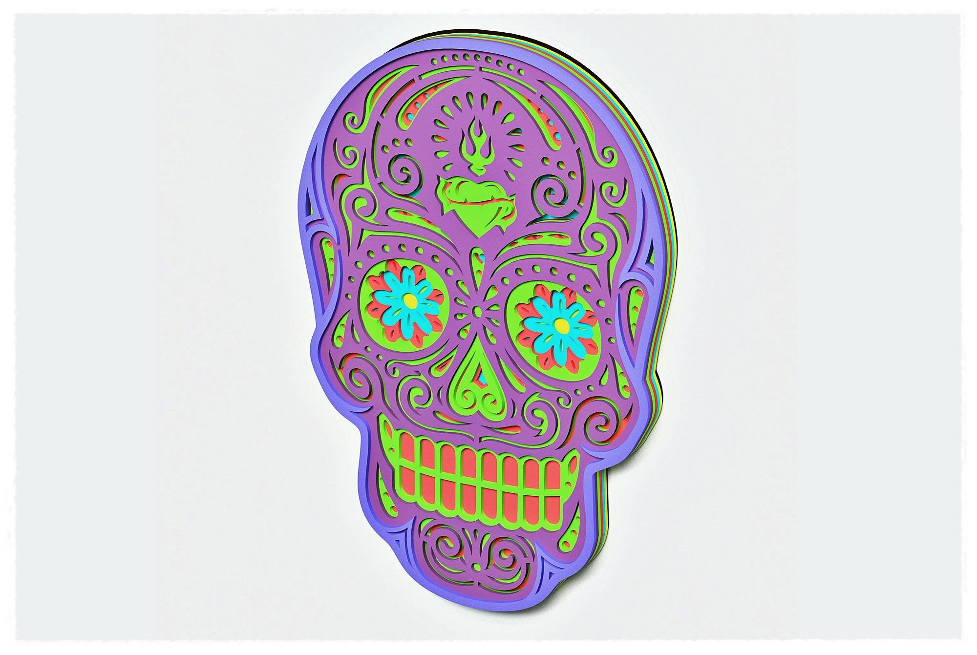 Sugar Skull V4 Layered Design for Cutting Sugar Skull Mandala - Etsy