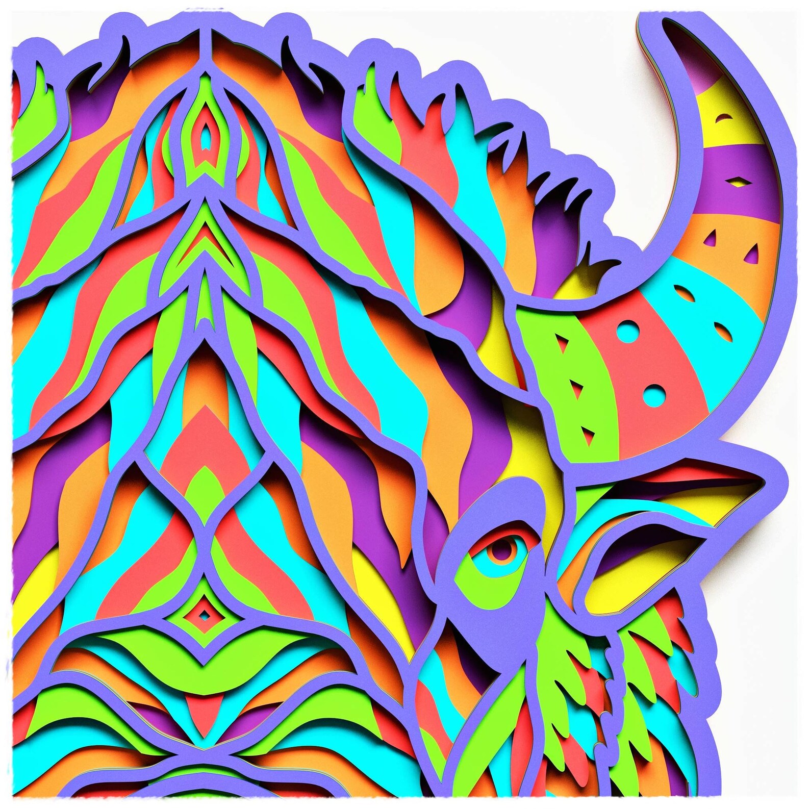 Bison Head Layered Design for Cutting Vector File for Laser | Etsy