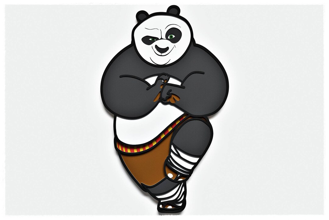 Cartoon Panda Layered Design for Cutting, Panda Vector File for Laser ...