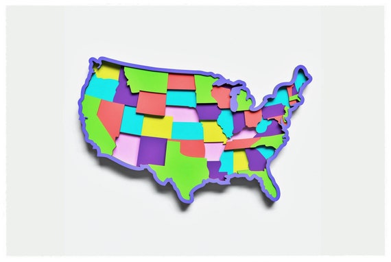 USA Map Layered Design for Cutting Vector File for Laser and | Etsy