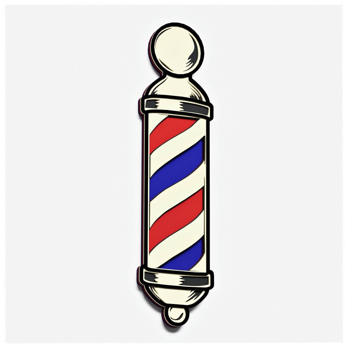 Barber Pole Layered Design for Cutting, Vector File for Laser and Paper ...