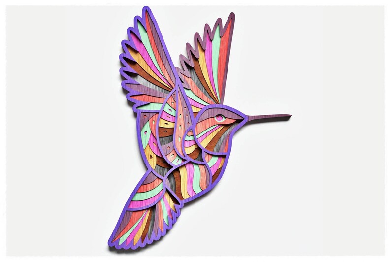 Hummingbird Layered Design for Cutting, Hummingbird Laser and Paper Cut ...