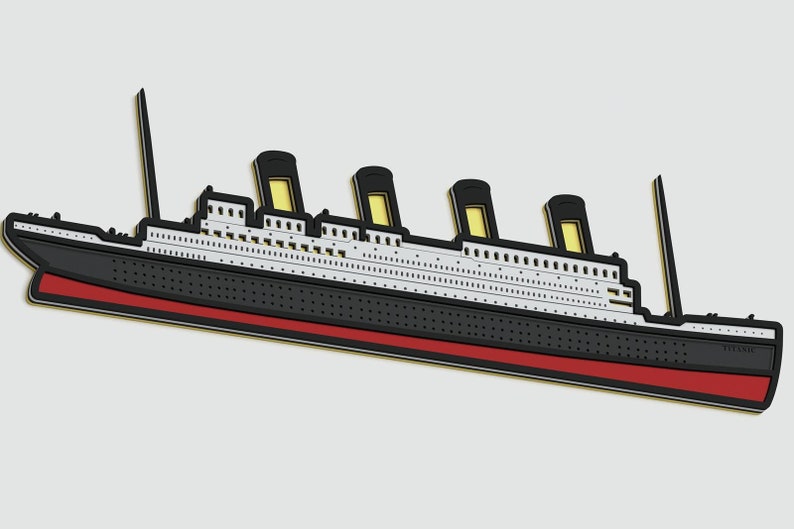 Titanic Layered Design for Cutting, Vector File for Laser and Paper Cut ...
