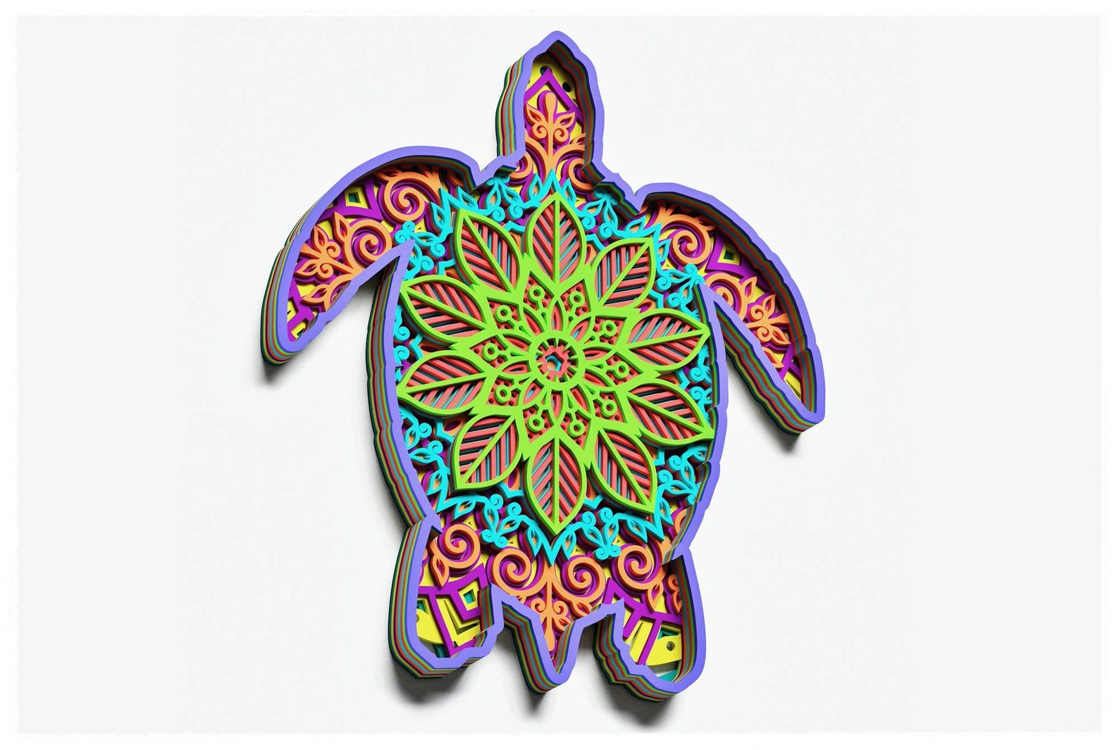 Turtle Mandala Layered Design for Cutting Turtle Mandala for | Etsy