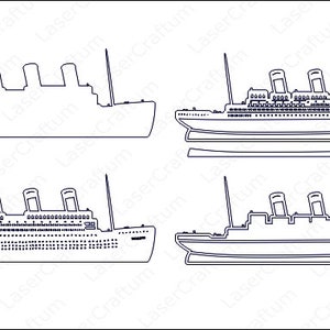 Titanic Layered Design for Cutting, Vector File for Laser and Paper Cut ...