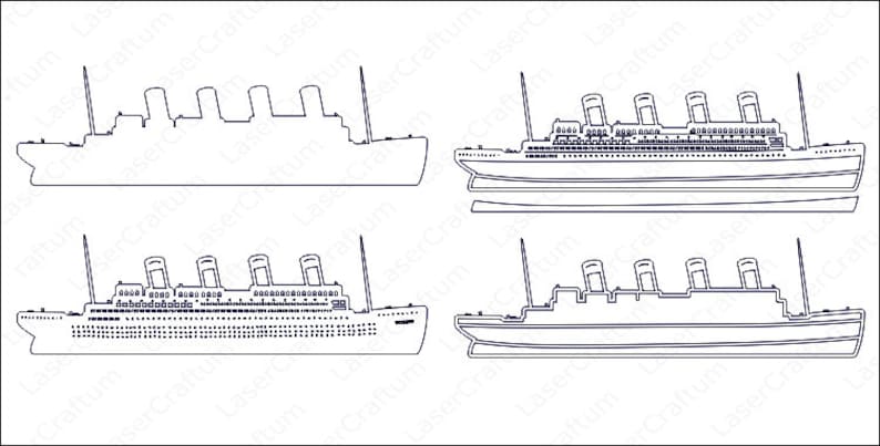 Titanic Layered Design for Cutting, Vector File for Laser and Paper Cut ...