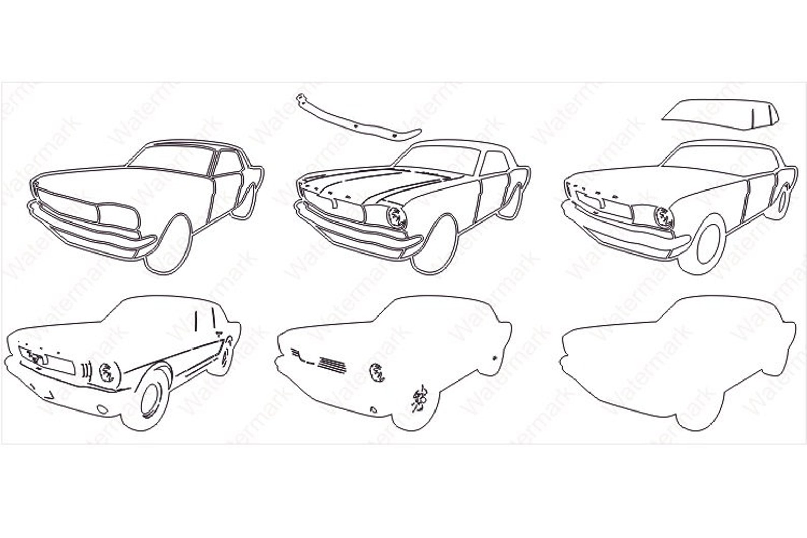 Retro Car Layered Design for Cutting Vector File for Laser - Etsy