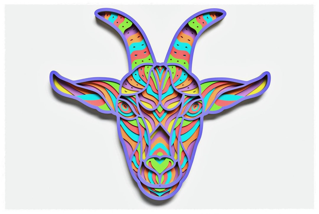 Goat Layered Design for Cutting, Goat File for Laser and Paper Cut ...