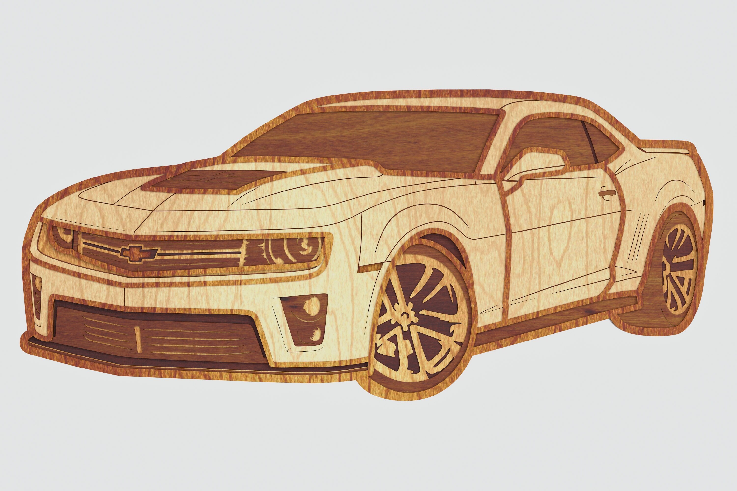 Sport Car Layered Design for Cutting, Vector File for Laser and Paper ...
