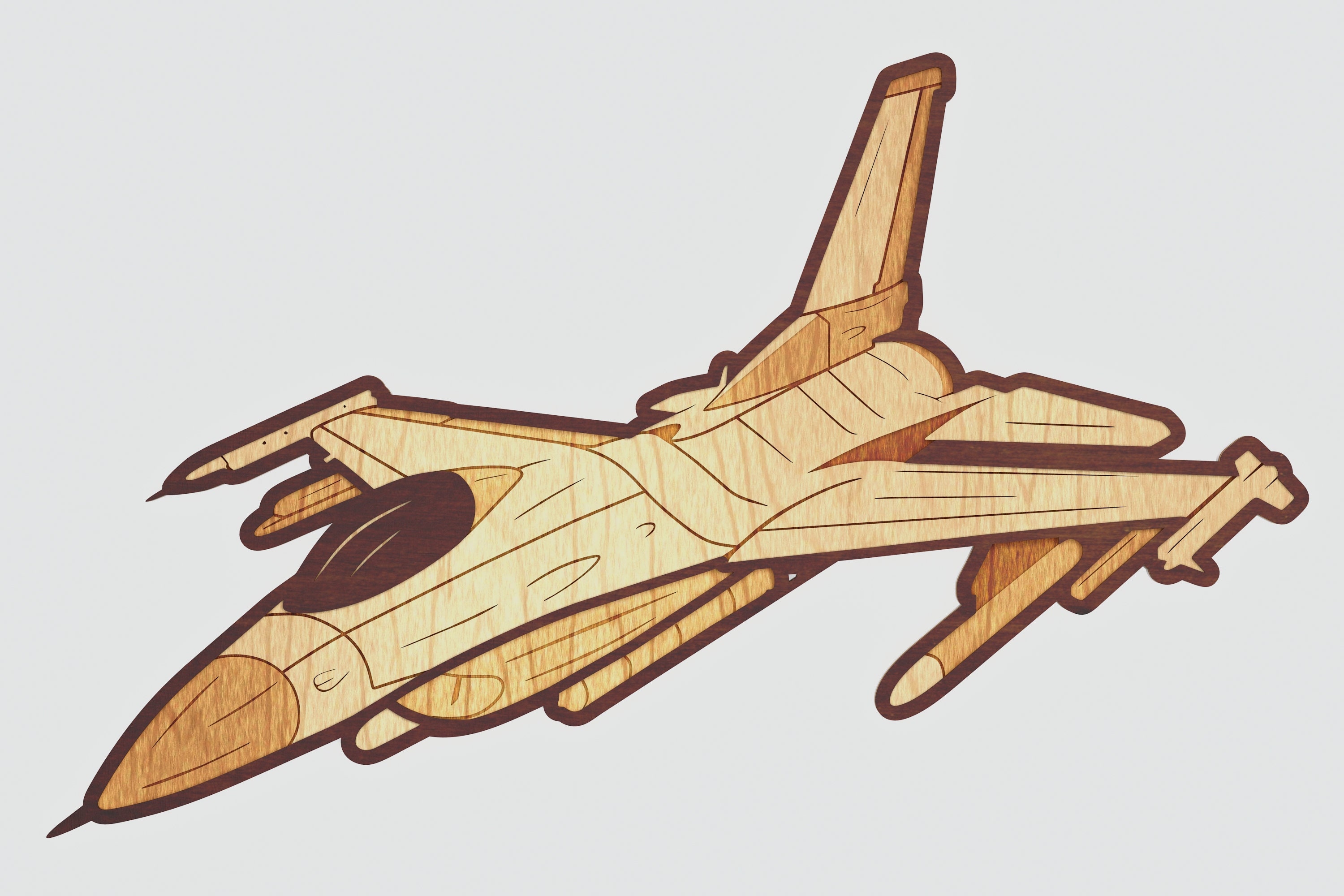 Jet Fighter Layered Design for Cutting Vector File for Laser - Etsy