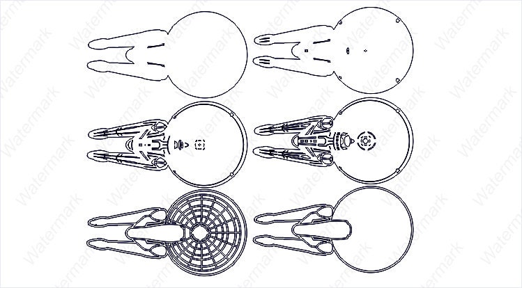 Spaceship Layered Design for Cutting Spaceship Vector File | Etsy