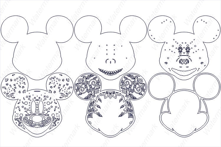 Mouse V3 Layered Design for Cutting, Cartoon Mouse Vector File for ...
