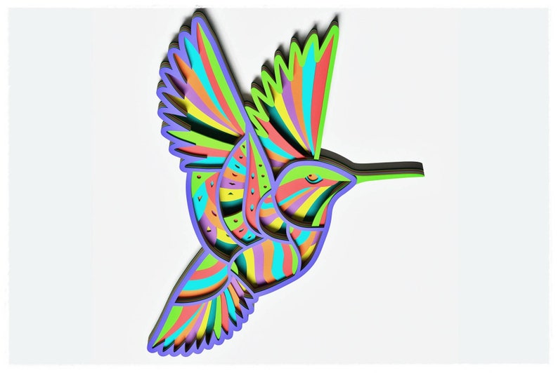 Hummingbird Layered Design for Cutting Hummingbird Laser and | Etsy