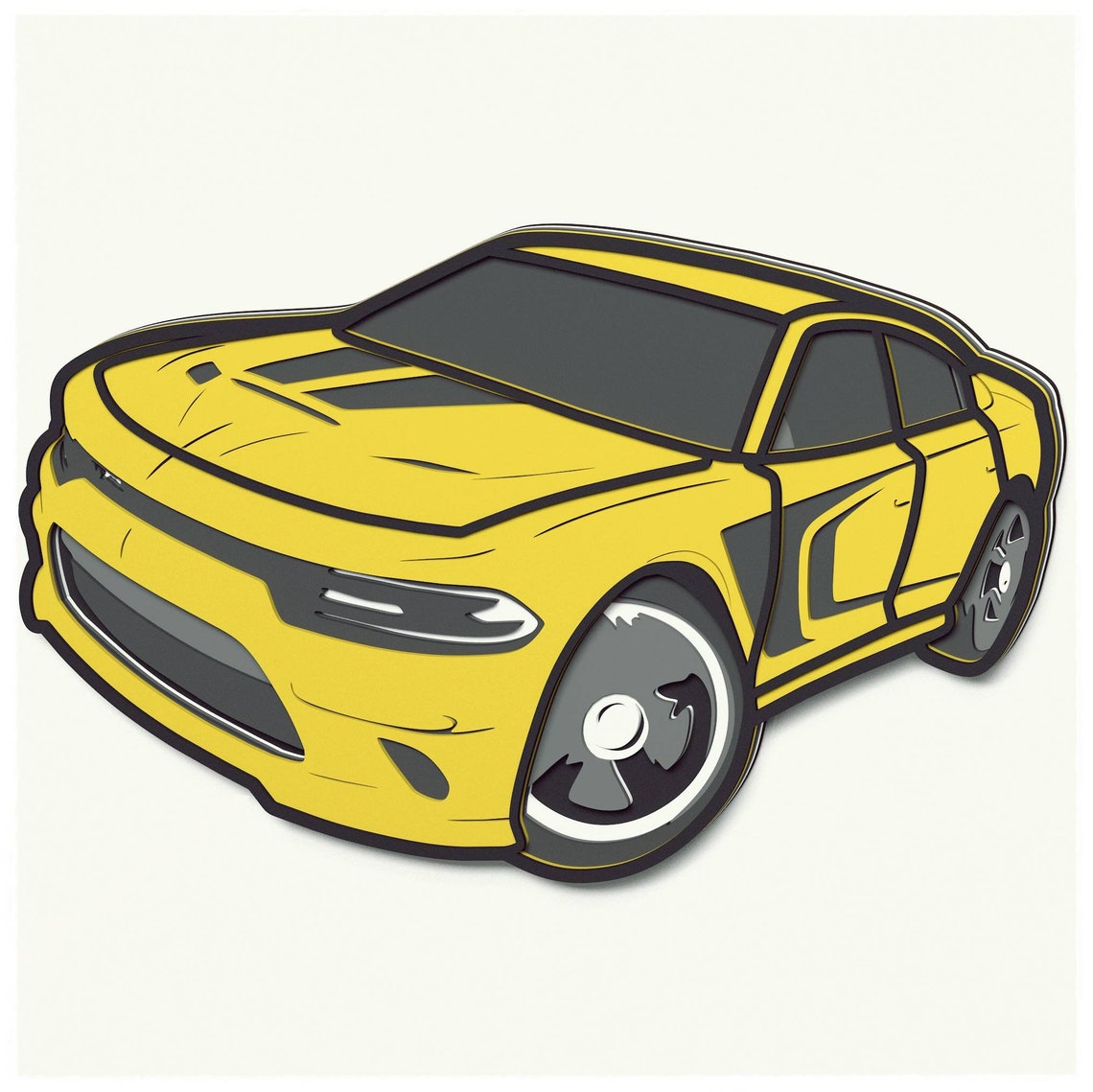 Sport Car Layered Design for Cutting Vector File for Laser | Etsy