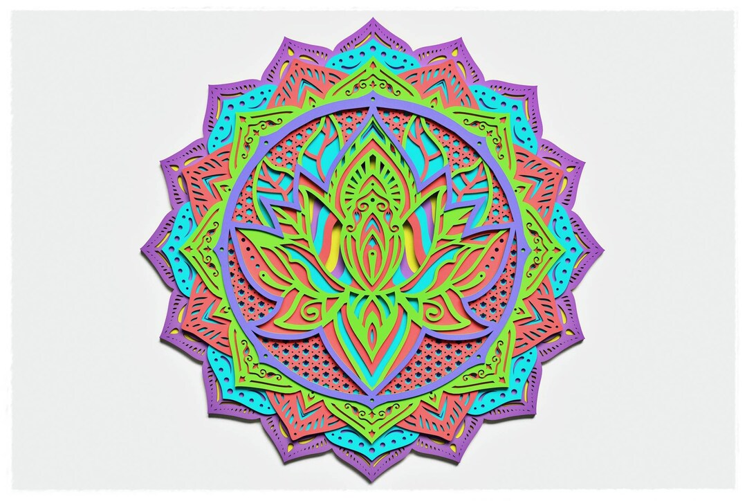 Lotus Layered Design for Cutting, Lotus Files for Laser and Paper Cut ...