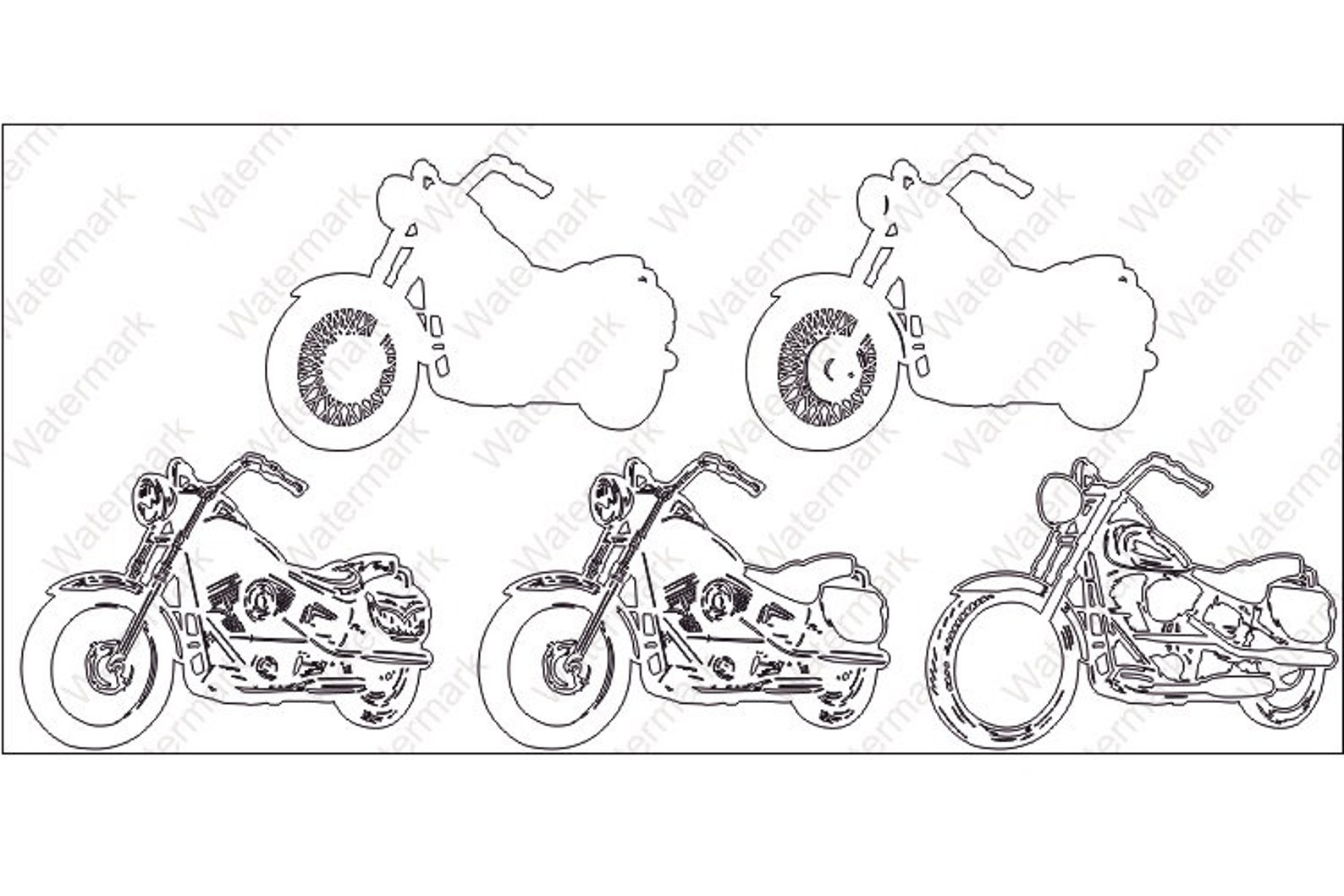 Motorcycle Layered Design for Cutting, Vector File for Laser and Paper ...