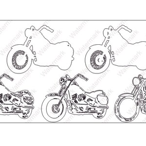 Motorcycle Layered Design for Cutting, Vector File for Laser and Paper ...
