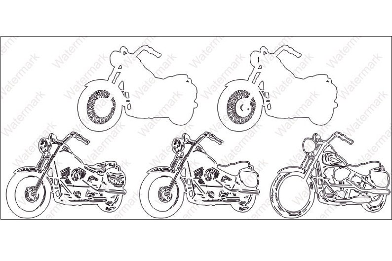 Motorcycle Layered Design for Cutting, Vector File for Laser and Paper ...