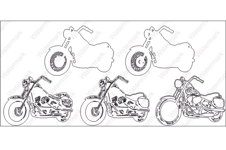 Motorcycle Layered Design for Cutting, Vector File for Laser and Paper ...