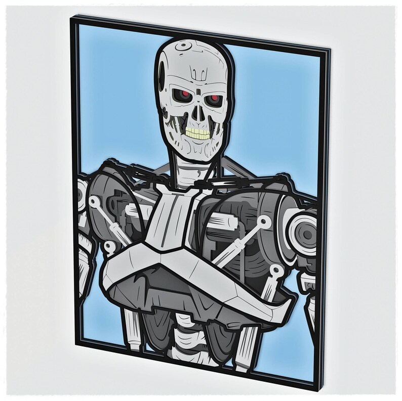 Killer Robot Layered Design for Cutting Cartoon Robot Vector - Etsy