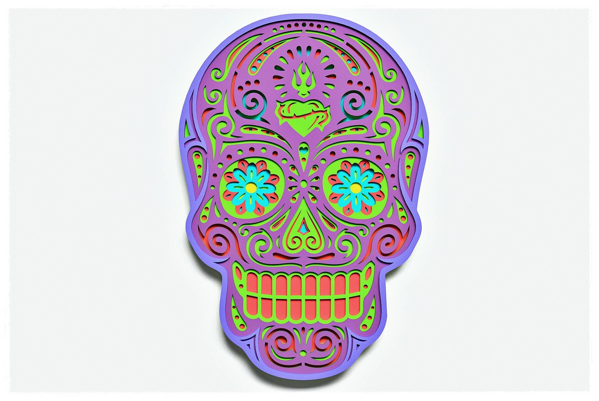 Sugar Skull V4 Layered Design for Cutting Sugar Skull Mandala - Etsy