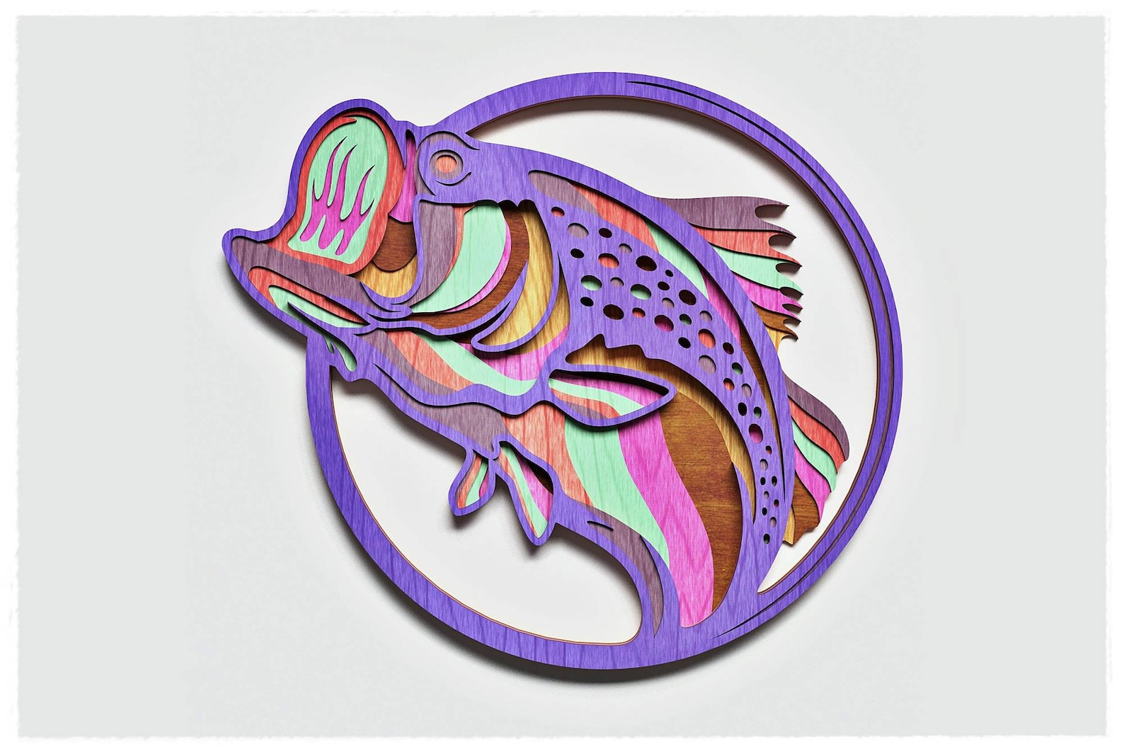 Bass Fish Layered Design for Cutting Bass Fish Mandala for | Etsy