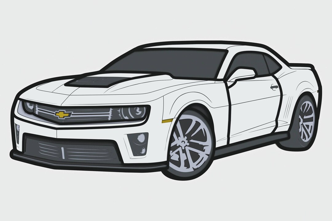 Sport Car Layered Design for Cutting, Vector File for Laser and Paper ...