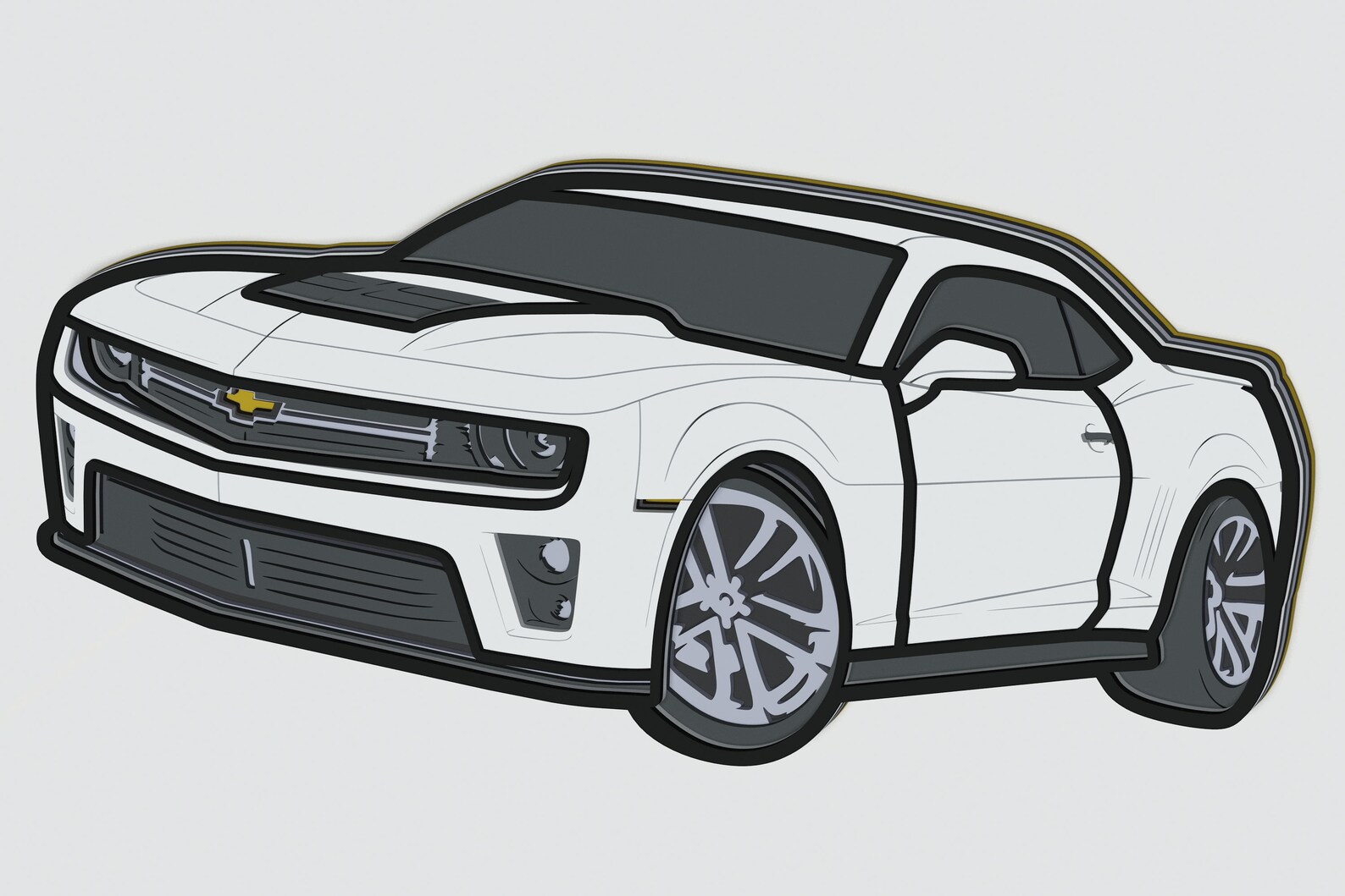 Sport Car Layered Design for Cutting Vector File for Laser - Etsy