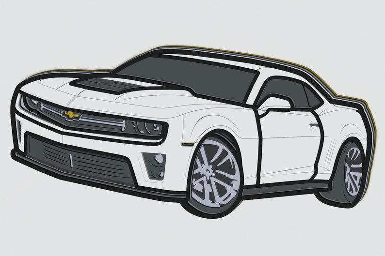 Sport Car Layered Design for Cutting Vector File for Laser - Etsy