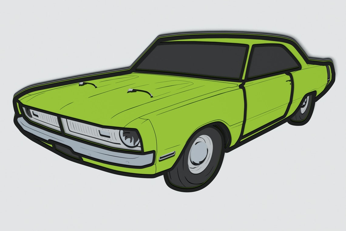 Retro Car Layered Design for Cutting Vector File for Laser | Etsy