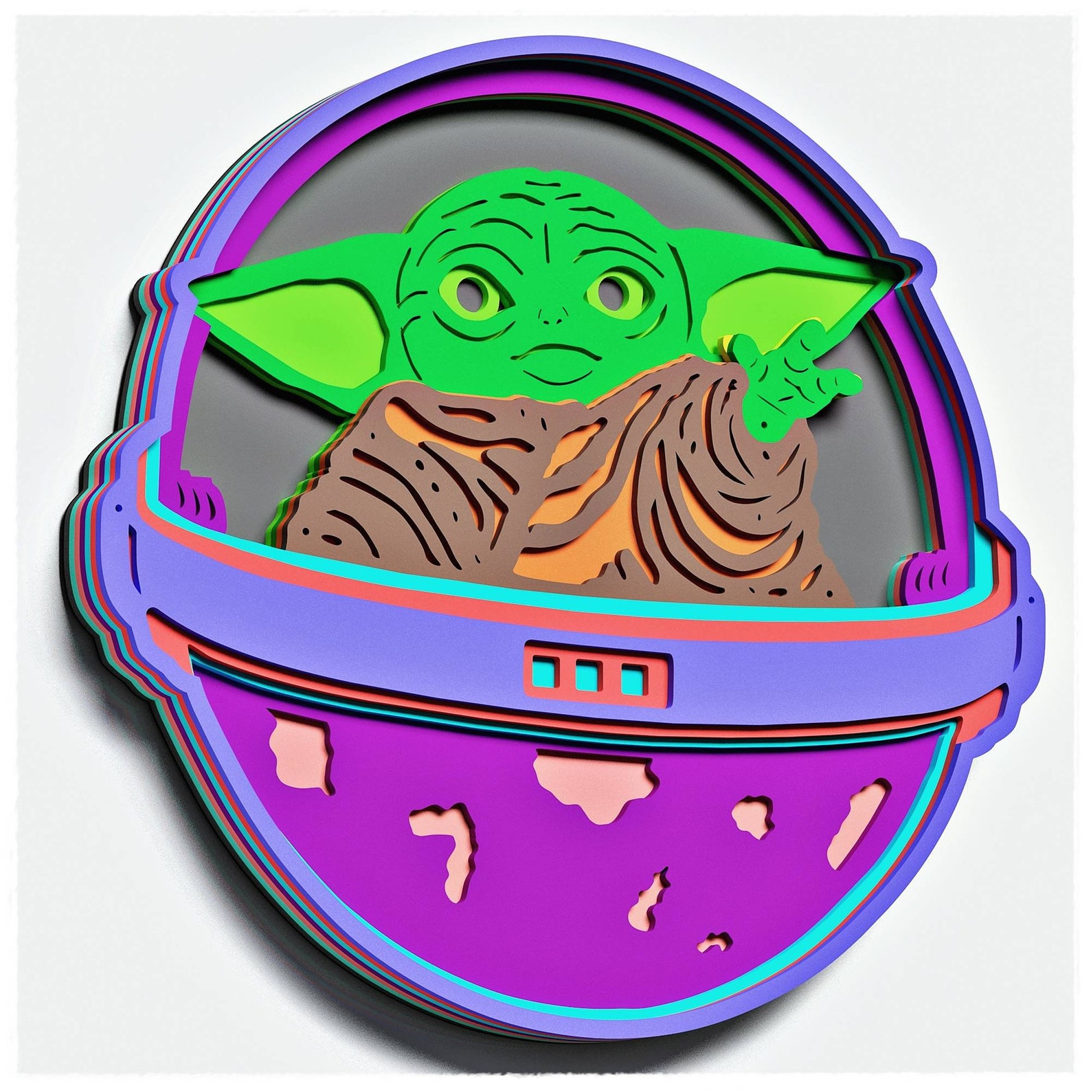 Green Alien Layered Design for Cutting, Green Alien Vector File for ...