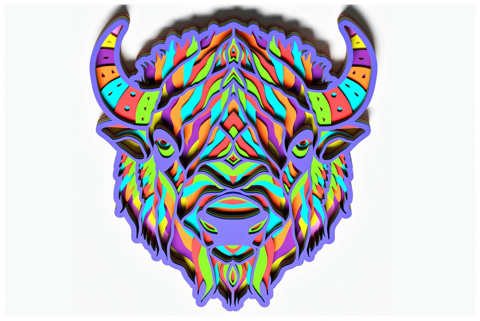 Bison Head Layered Design for Cutting Vector File for Laser - Etsy
