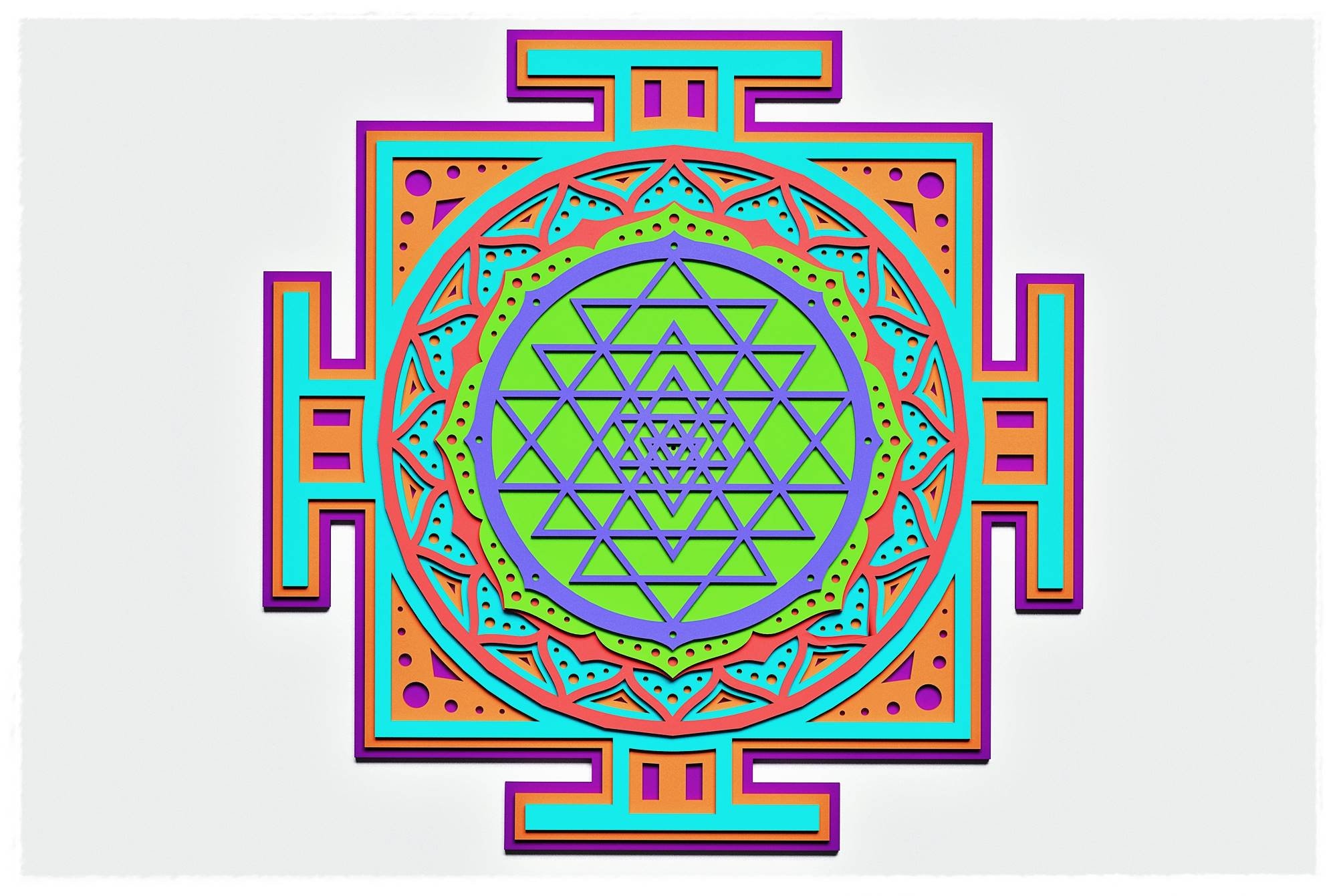 Sri Yantra Layered Design for Cutting, Classic Mandala for Laser and ...