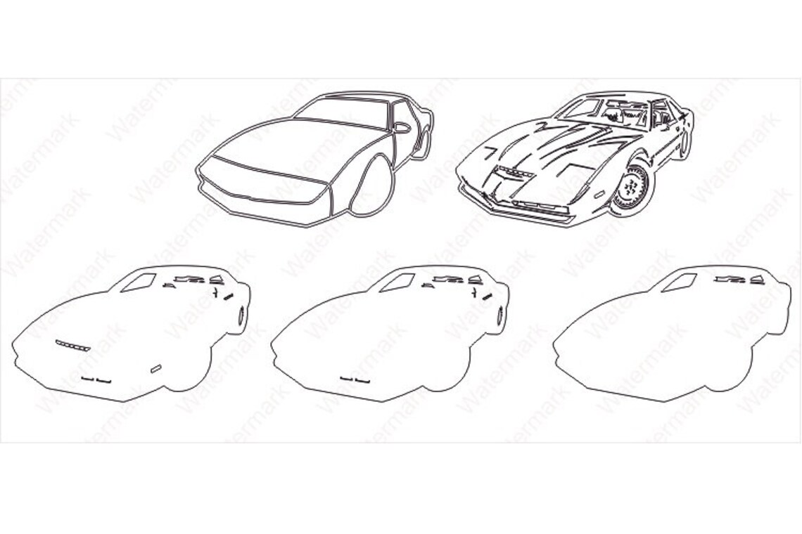 Sport Car Layered Design for Cutting Vector File for Laser | Etsy