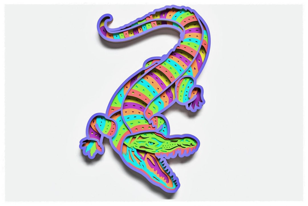 Alligator Layered Design for Cutting, Alligator Files for Laser and ...