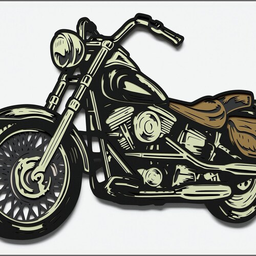 Motorcycle Layered Design for Cutting Vector File for Laser - Etsy