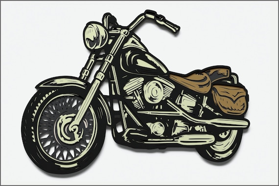 Motorcycle Layered Design for Cutting Vector File for Laser - Etsy