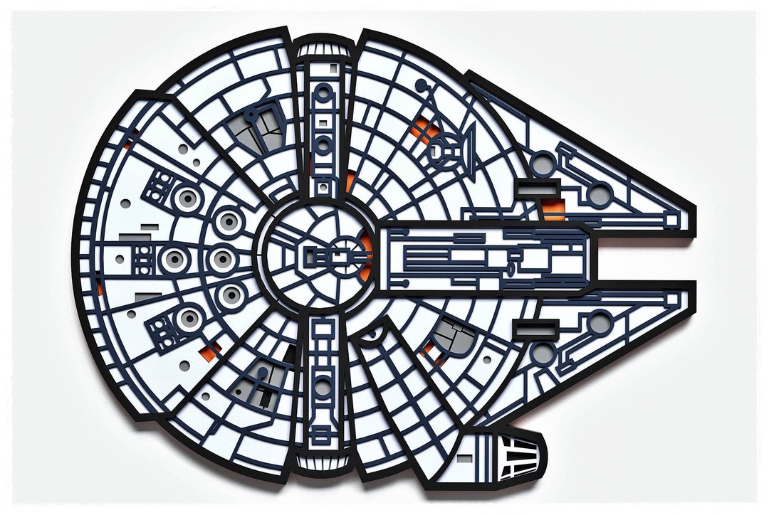 Spaceship Layered Design for Cutting, Spaceship Vector File for Laser ...
