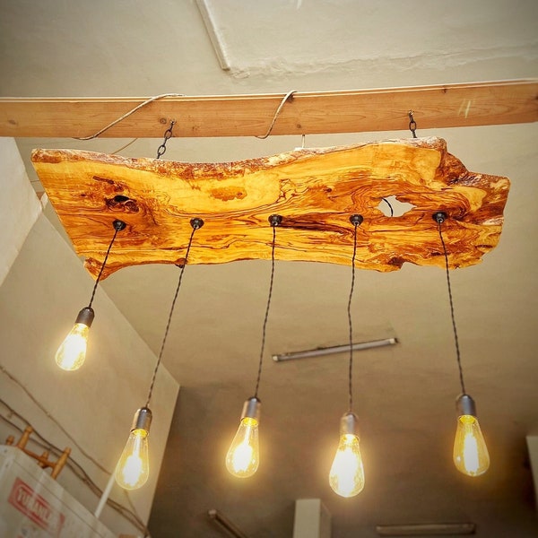 Live Edge Wood Chandelier - Etsy