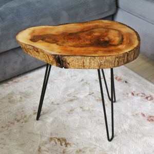 Round Coffee Table Rustic Wood Slab Coffee Table Modern - Etsy