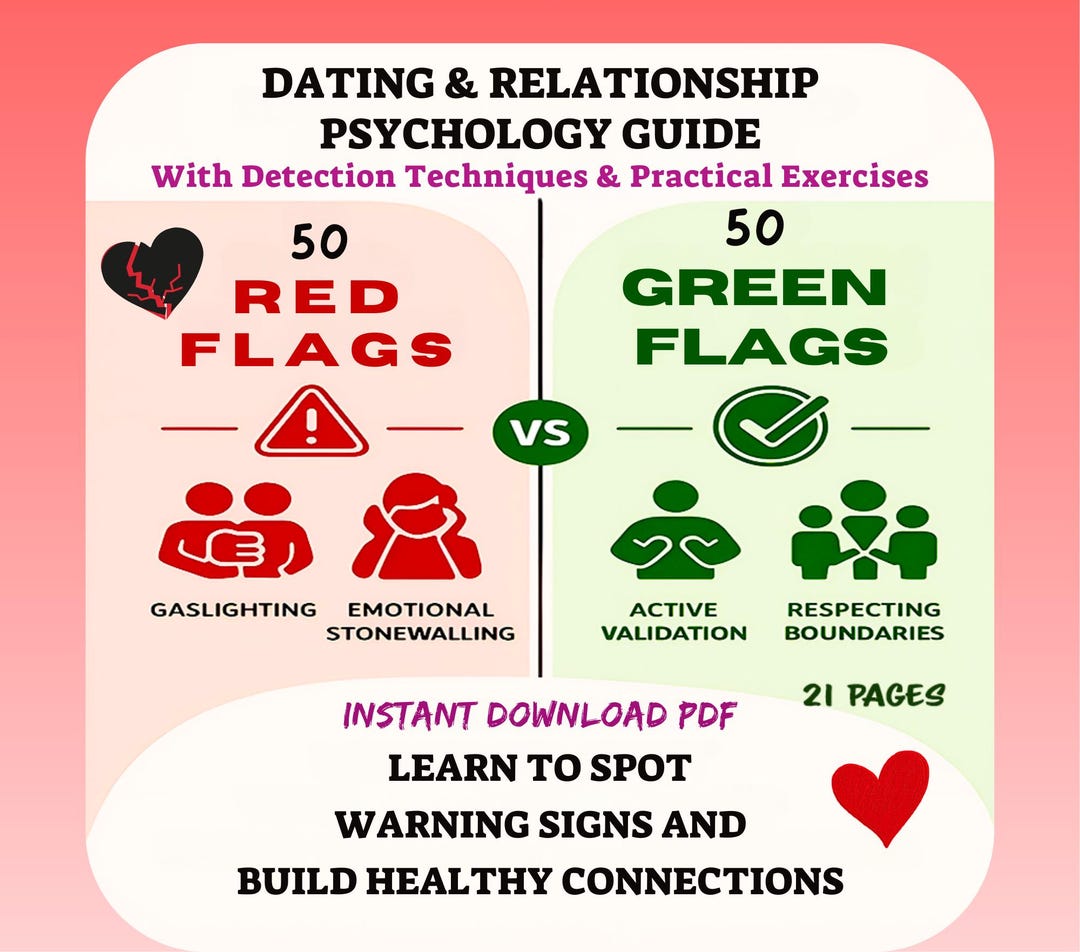 Red Flags Green Flags Relationship Psychology Guide | Spot Toxic ...