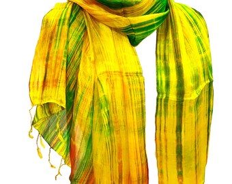 Yellow Green Scarf - Etsy