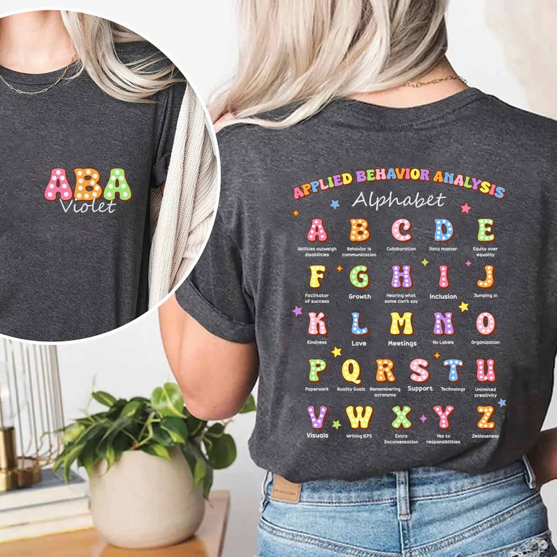 Applied Behavior Analysis Alphabet Retro Shirt Custom ABA Therapist ...
