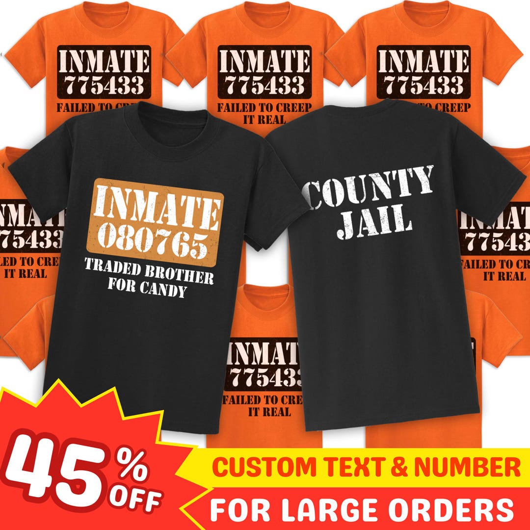 Custom County Jail Inmate Halloween Costume, Inmate Costume Funny ...